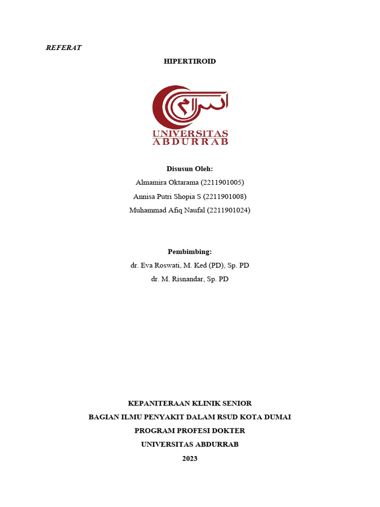 Referat Hipertiroid 123 | PDF | Pengembangan Diri | Sains & Matematika