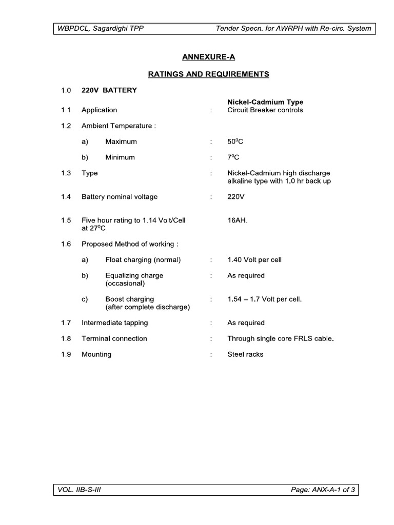 Battery Specification | PDF