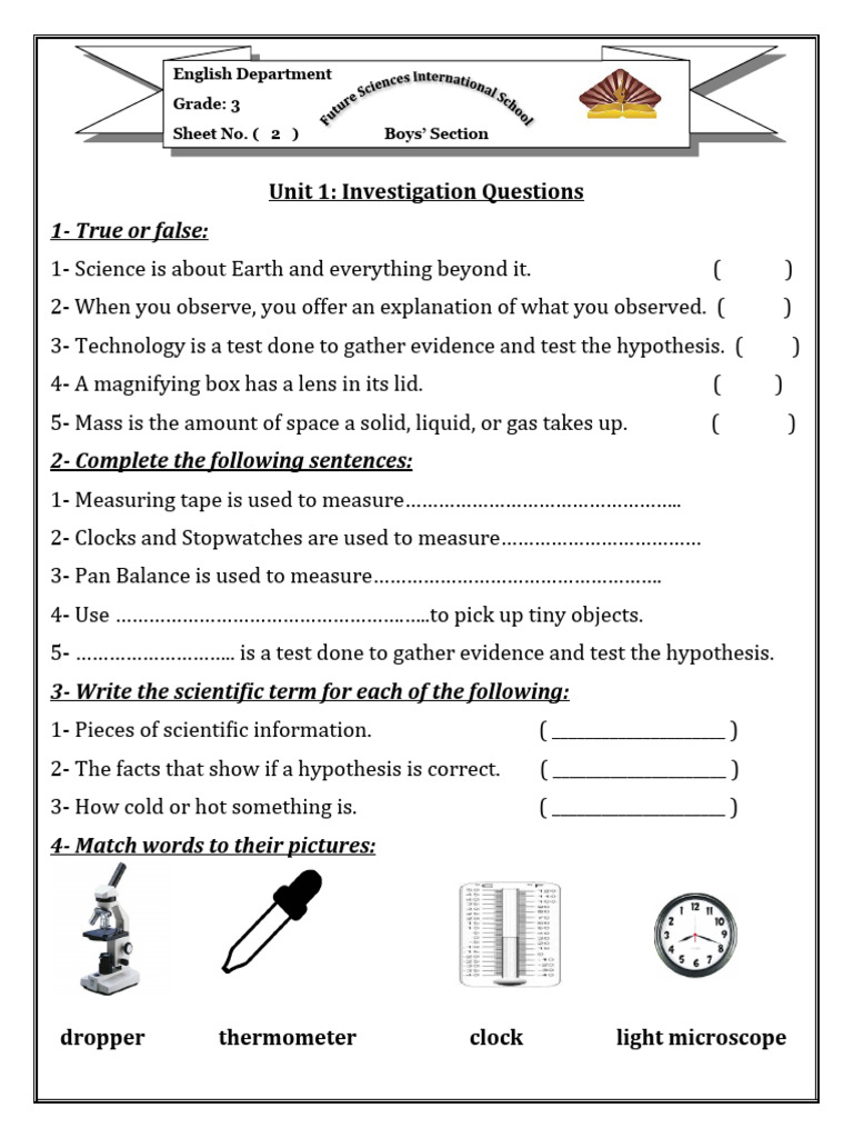 Grade 3 Science Unit 1 | PDF