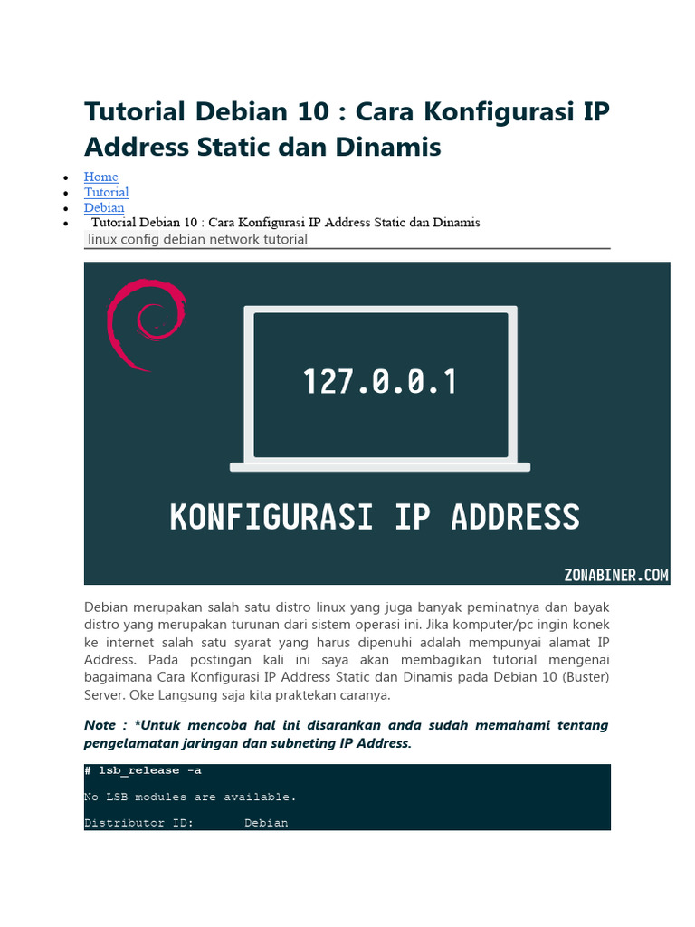 Tutorial Debian 10 | PDF | Griya & Taman | Komputer