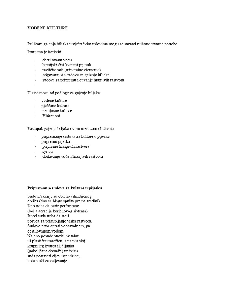 Vodene Kulture | PDF