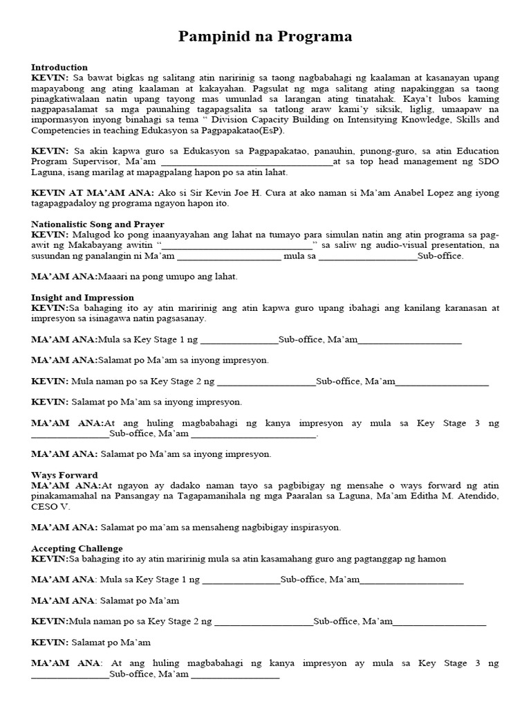 Pampinid Na Programa | PDF