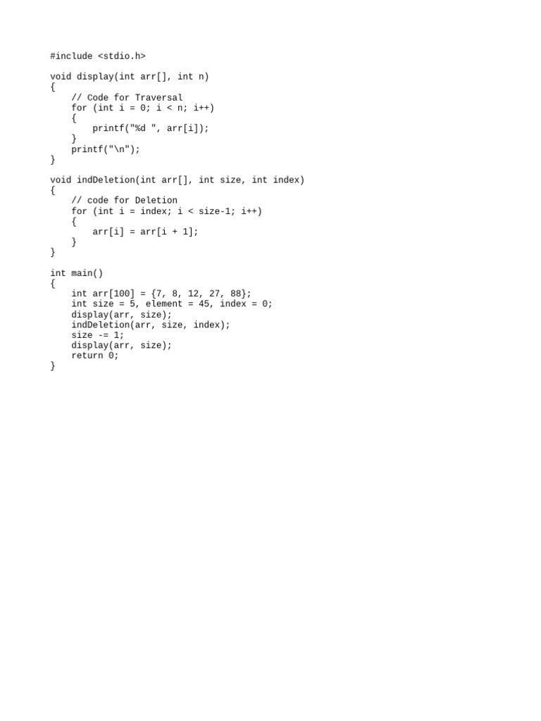 Deletion in Array | PDF