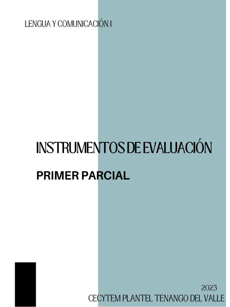Instrumentos de Evaluación Primer Parcial | PDF | Metodología de encuesta | Evaluación