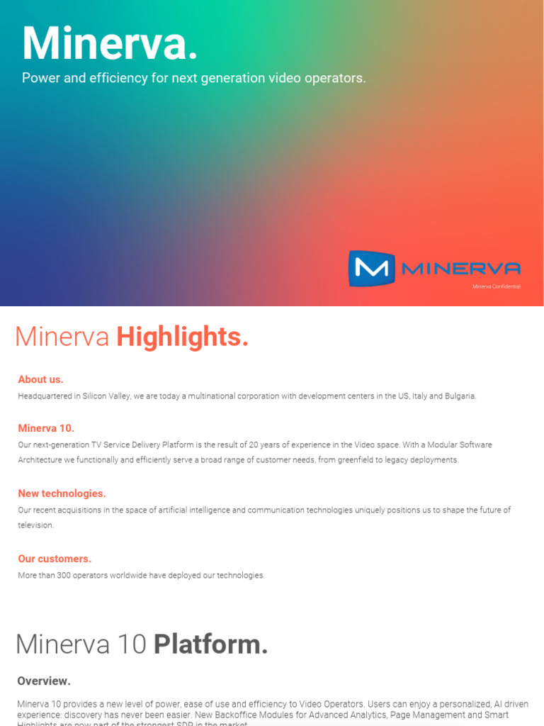 Minerva 10: Next-Gen TV Solutions | PDF | Video On Demand | Set Top Box