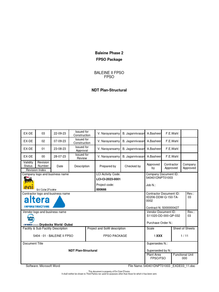 0D206-DDW-Q-150-TA-0002 - 03 - IFC - 20230922 (NDT Plan) | PDF