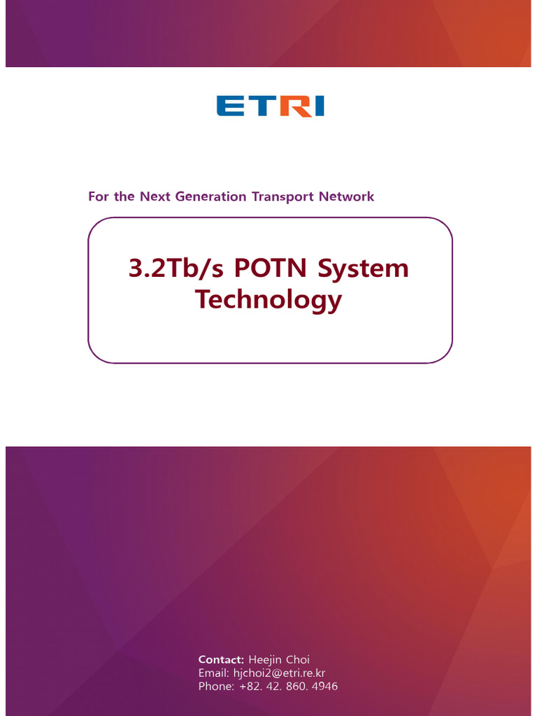 075 - 3.2Tb, S POTN System Technology | PDF | Computer Network | Computer Science