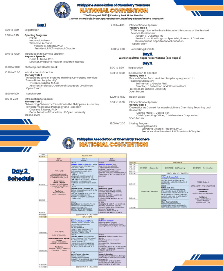 NatCon 2023 Schedule for PACT | PDF | Interdisciplinarity