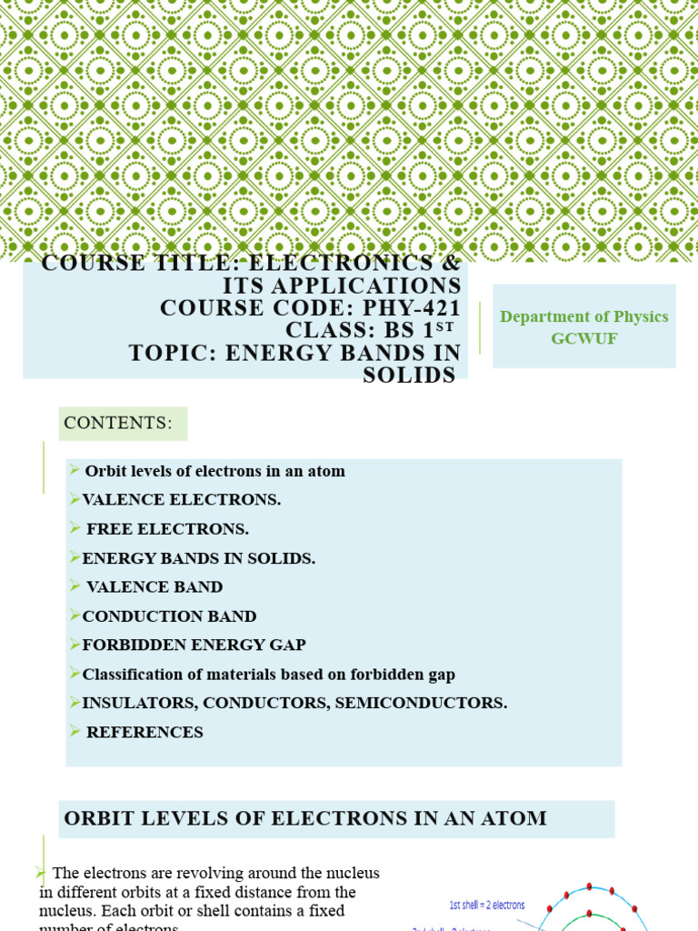 Lecture5 Electronics and Its Applications | PDF