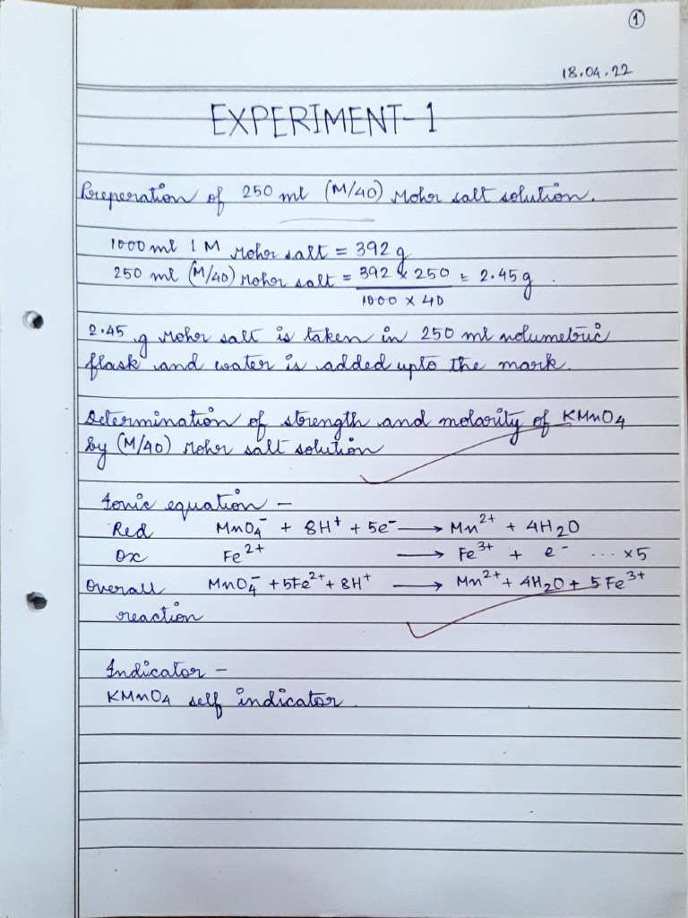 Part 1 Chemistry Practical Class 12 | PDF