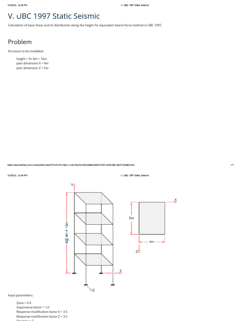 V. UBC 1997 Static Seismic | PDF