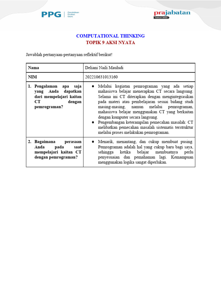 Aksi Nyata Topik 9 | PDF