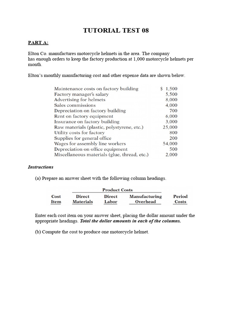 Tutorial Test 08 | PDF