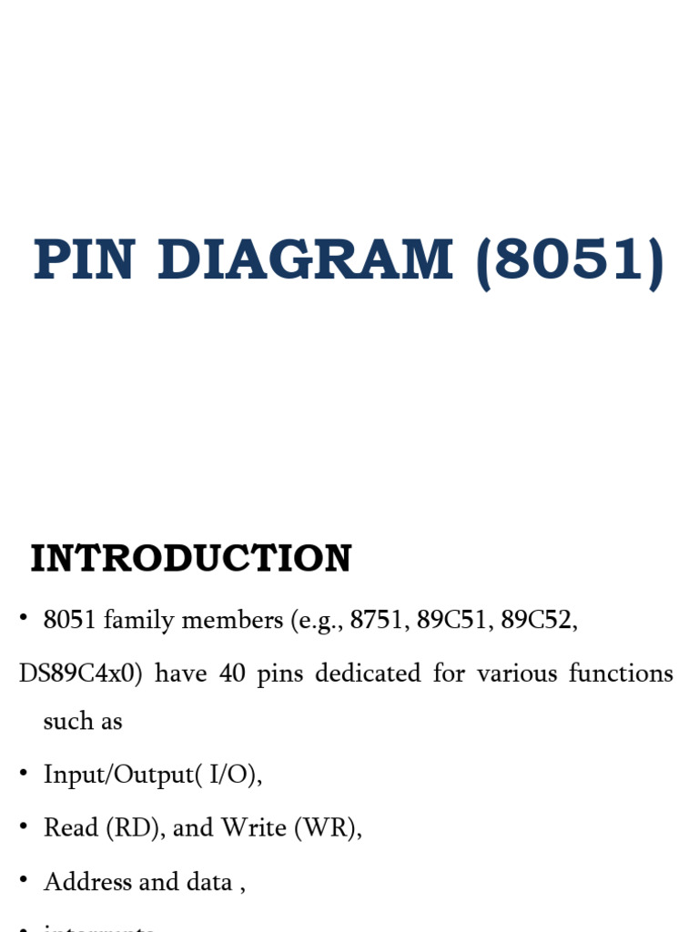 8051 Pin Diagram & IO Ports | PDF | Manufactured Goods | Electrical ...