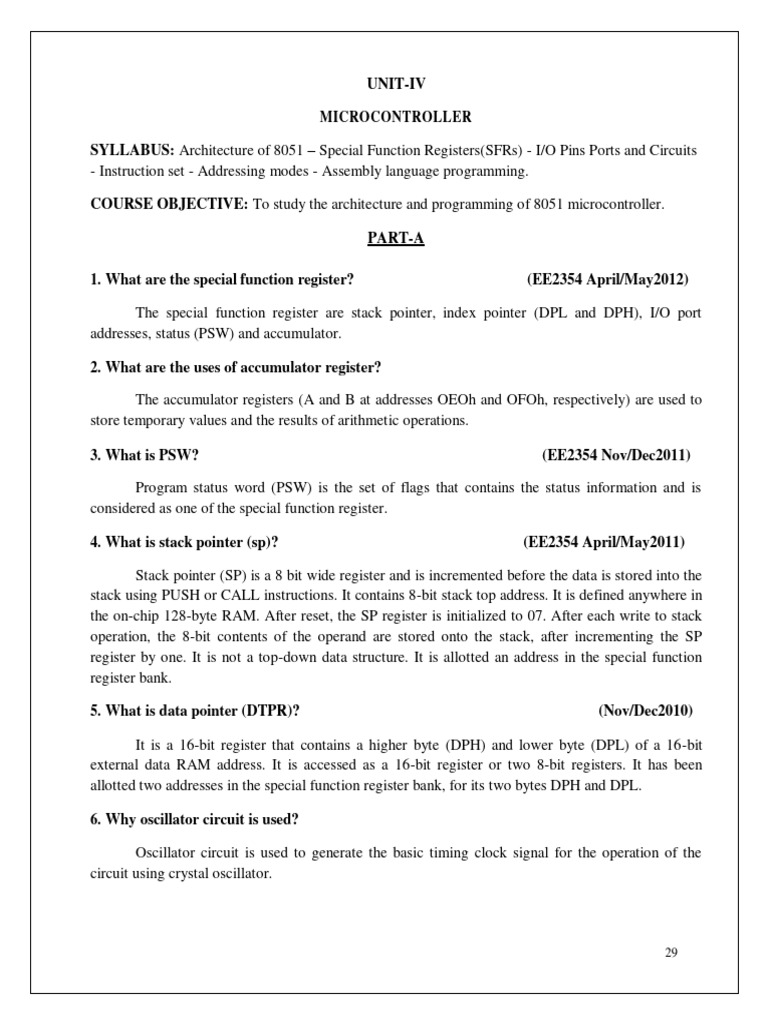 EC8691 MCA Questions For First III Units | PDF | Central Processing Unit | Computer Data