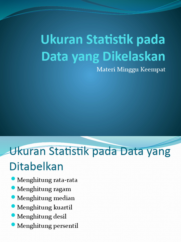 Ukuran Statistik Pada Data Yang Dikelaskan | PDF