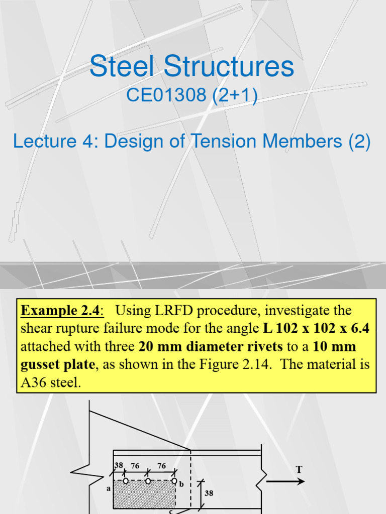Lecture 3 (2) - Design of Tension Members | PDF | Science & Mathematics