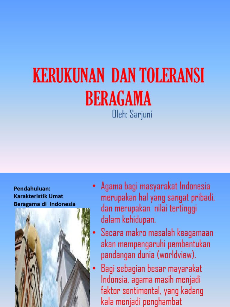 PAI Part 4 Toleransi Beragama | PDF | Agama & Spiritualitas