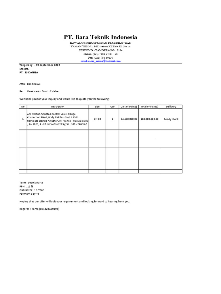 Control Valve - 190923 | PDF | Technology & Engineering