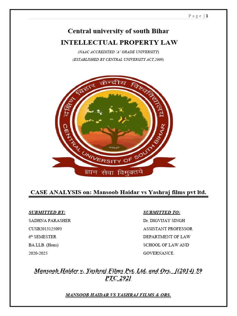 IPR Case Analysis | PDF | Justice | Crime & Violence