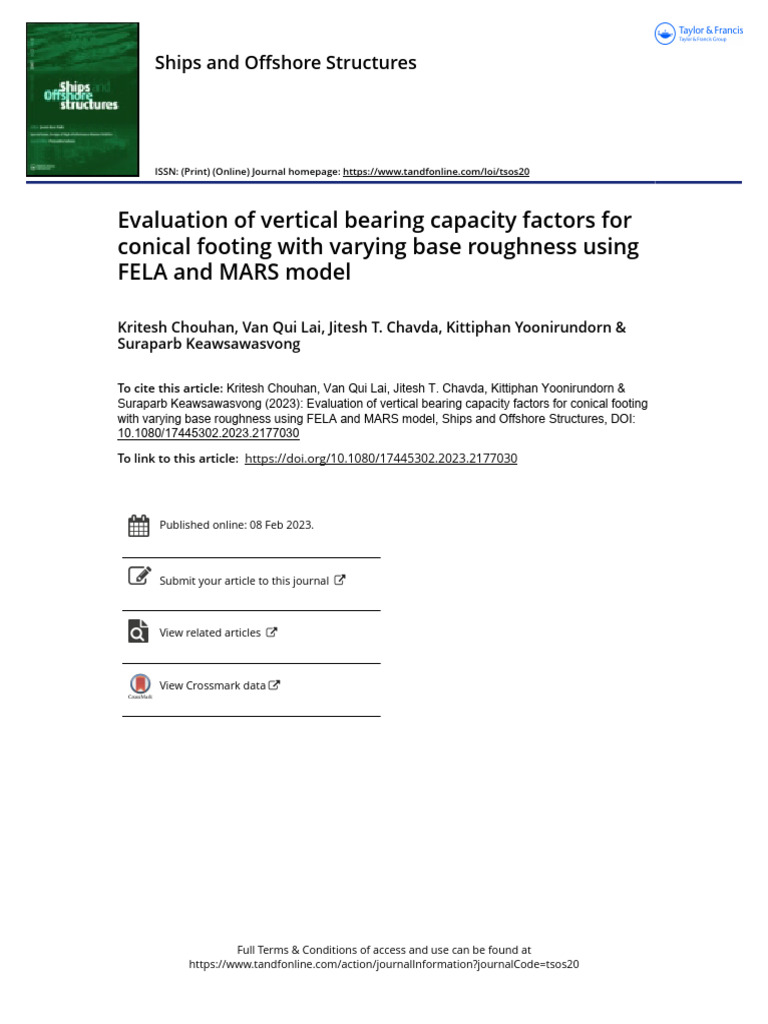 Evaluation of Vertical Bearing Capacity Factors For Conical Footing ...