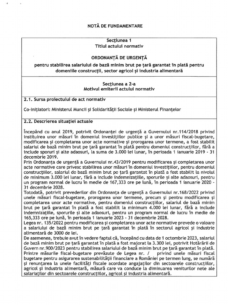 Nota de Fundamentare OUG | PDF