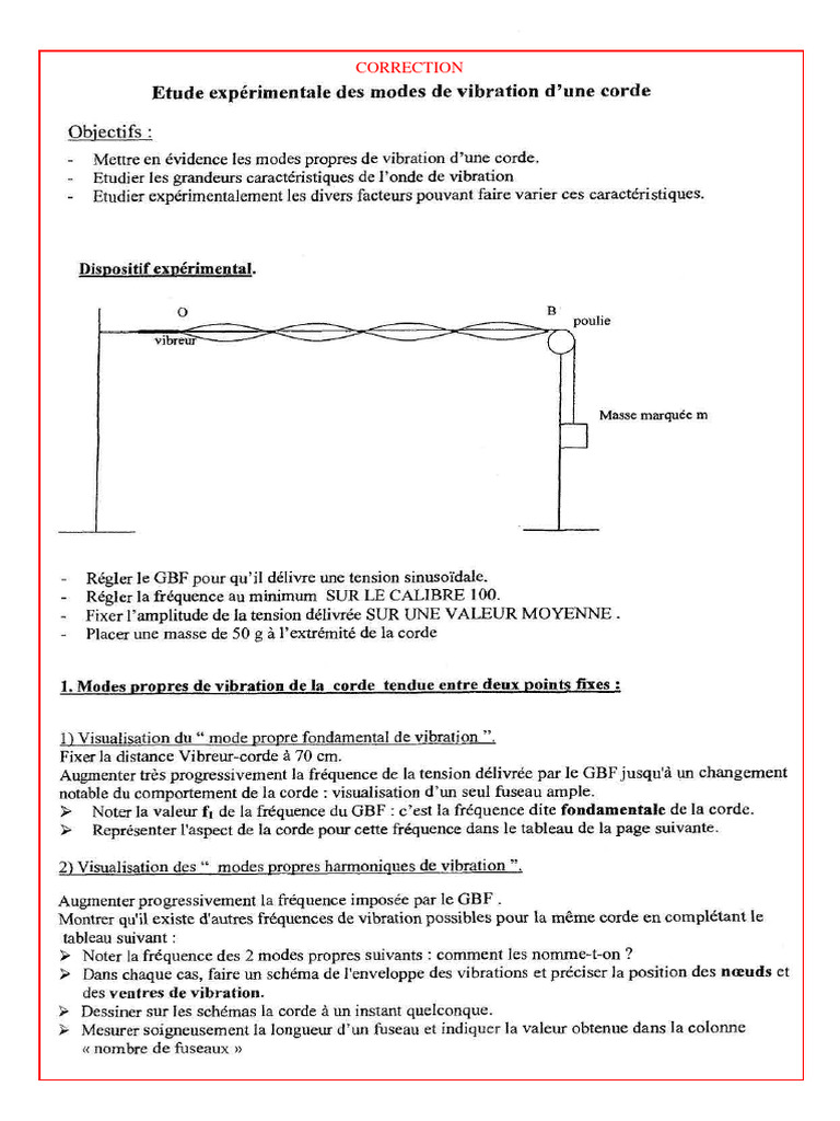 TP - Corde de Melde - Correction | PDF