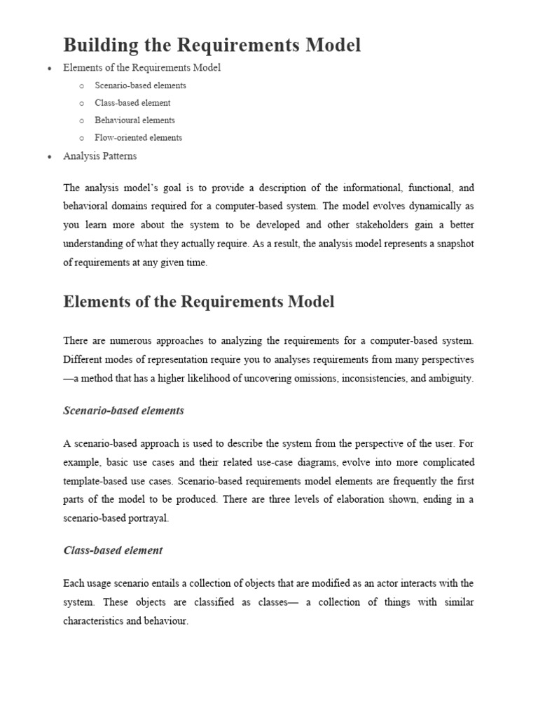 Building The Requirements Model | PDF | Use Case | System