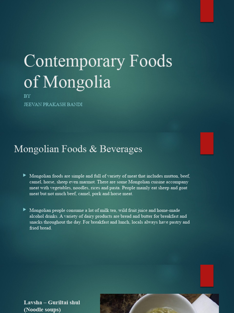Contemporary Foods of Mongolia | PDF