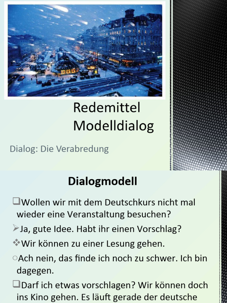 Dialog Die Verabredung Modell Und Redemittel | PDF