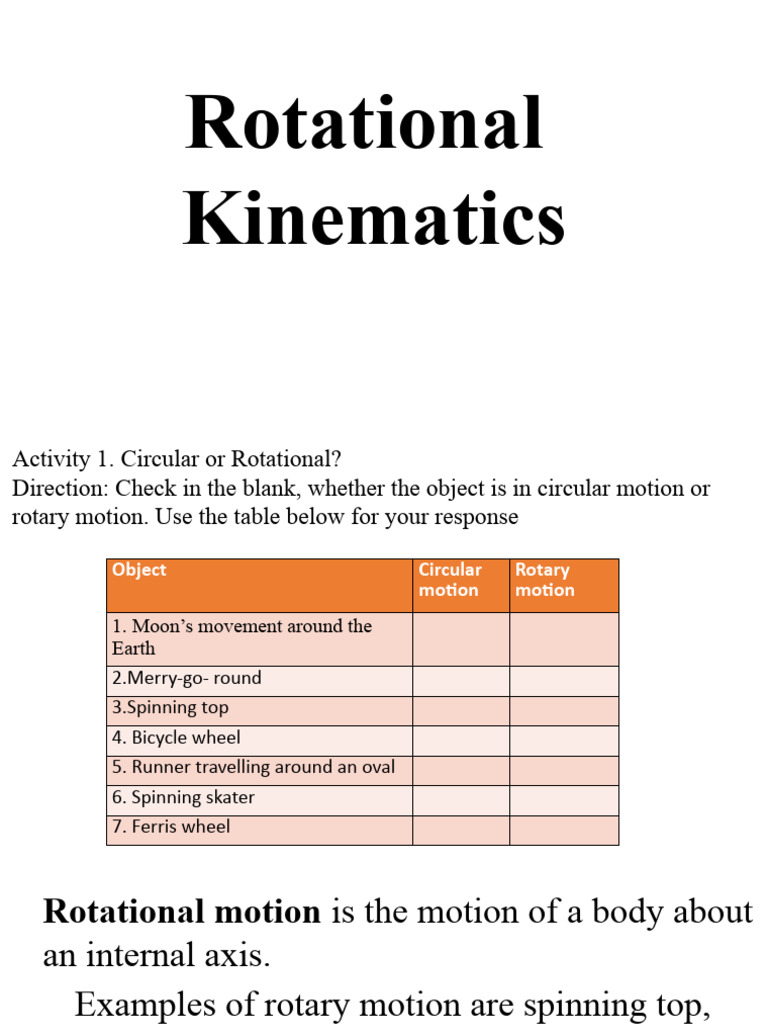 Rotational Kinematics | PDF | Rotation Around A Fixed Axis | Angle