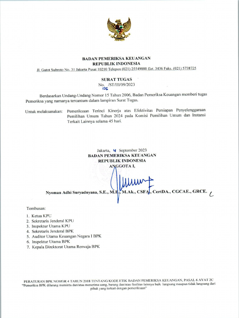 ST Terinci Kinerja Tim Pusat | PDF