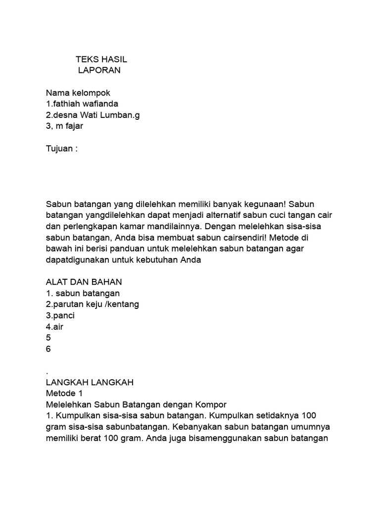 Teks Hasil Laporan | PDF