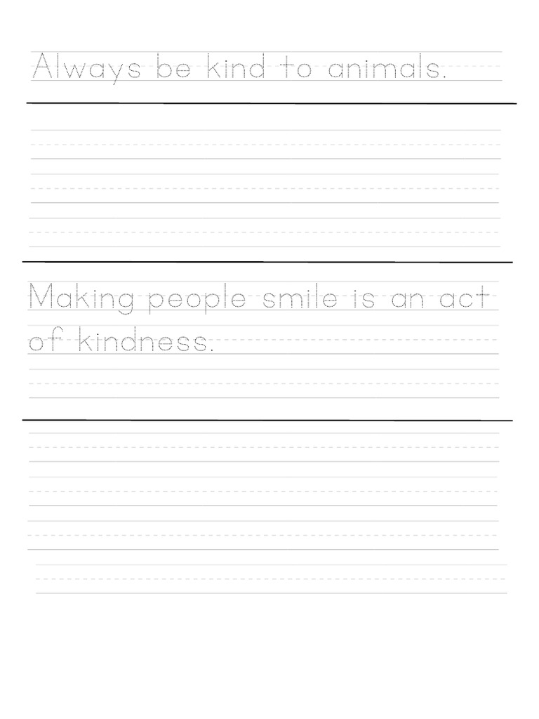 Positive Affirmation Handwriting Practice | PDF