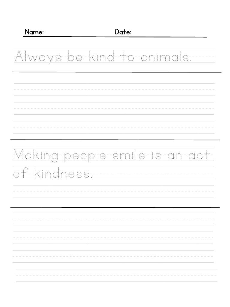 Positive Affirmation Handwriting Practice | PDF