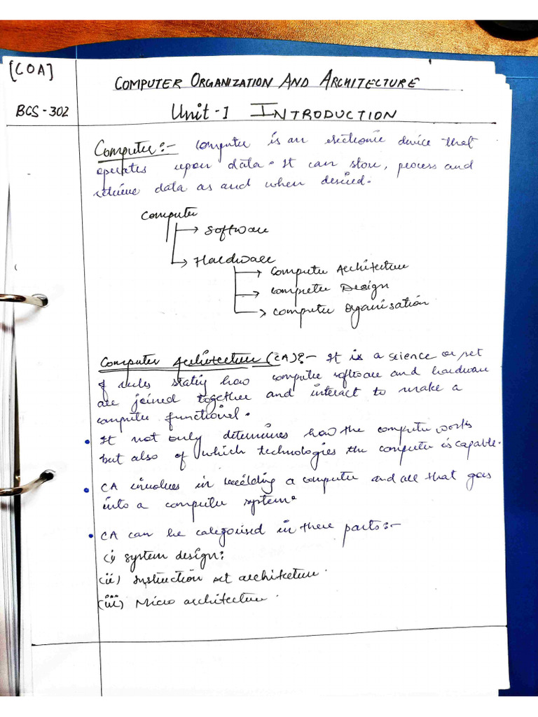 COA Class Notes Cs 3b | PDF