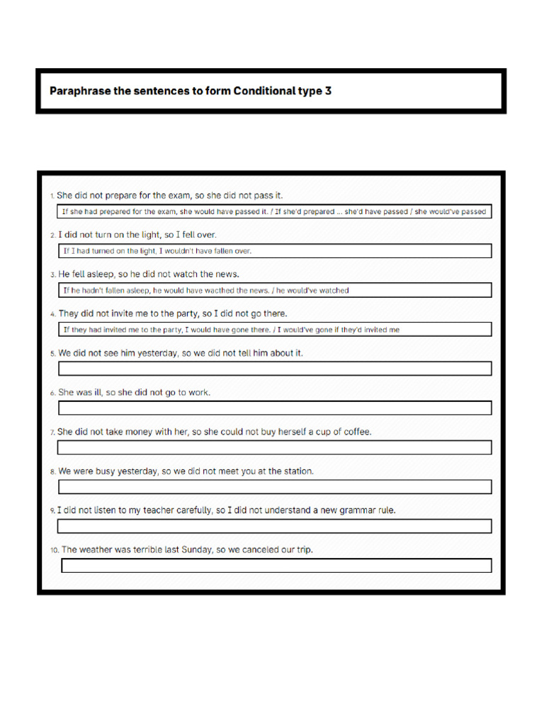 3rd Conditional Paraphrasing | PDF