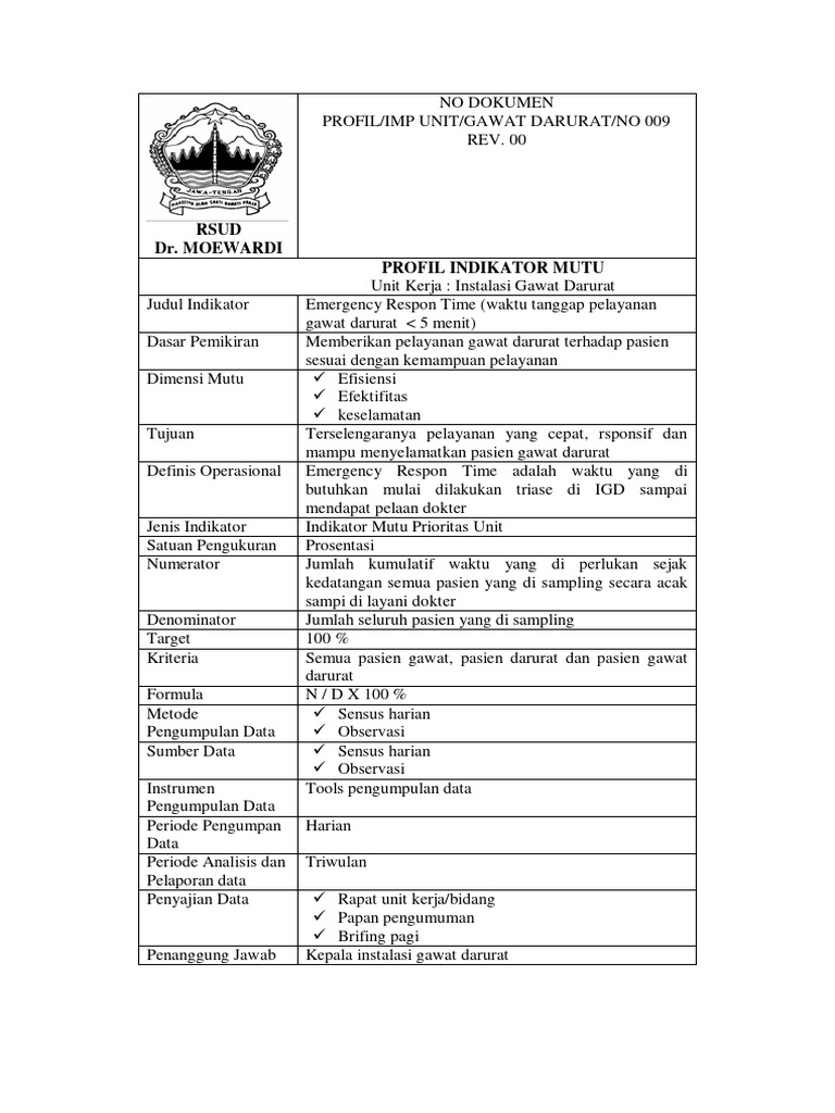 Indikator Mutu IGD - Elisa Rinda Fitriana | PDF