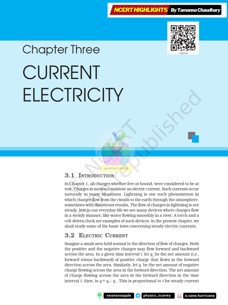 NCERT Highlights - Current Electricity | PDF | Electrical Resistivity ...