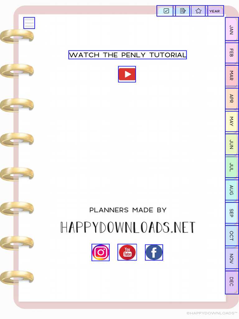 Colorful Portrait Digital Planner Undated Edden | PDF