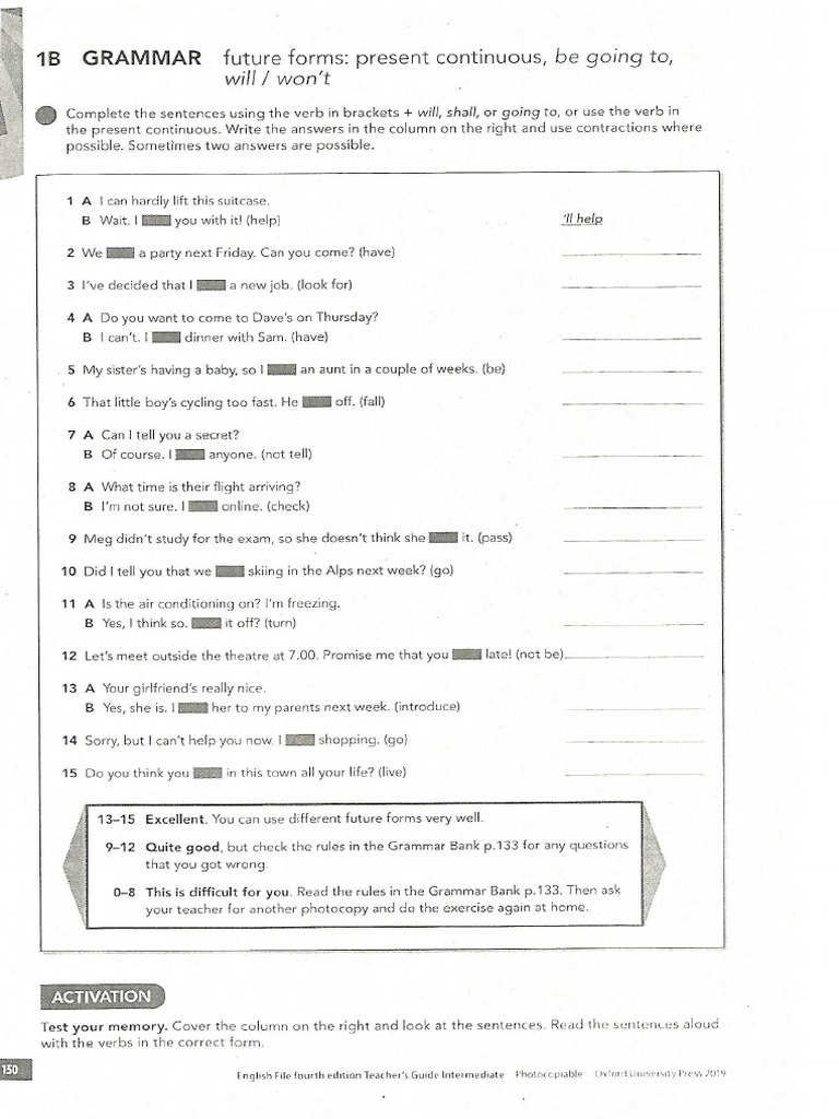 1B GRAMMAR Future Forms | PDF