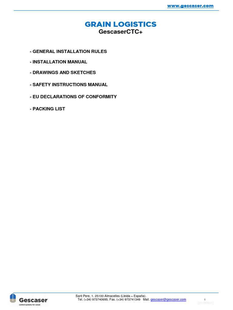 ENG - Gescaser Normas y Manual de Instalación SAFETY INSTRUCTIONS ...