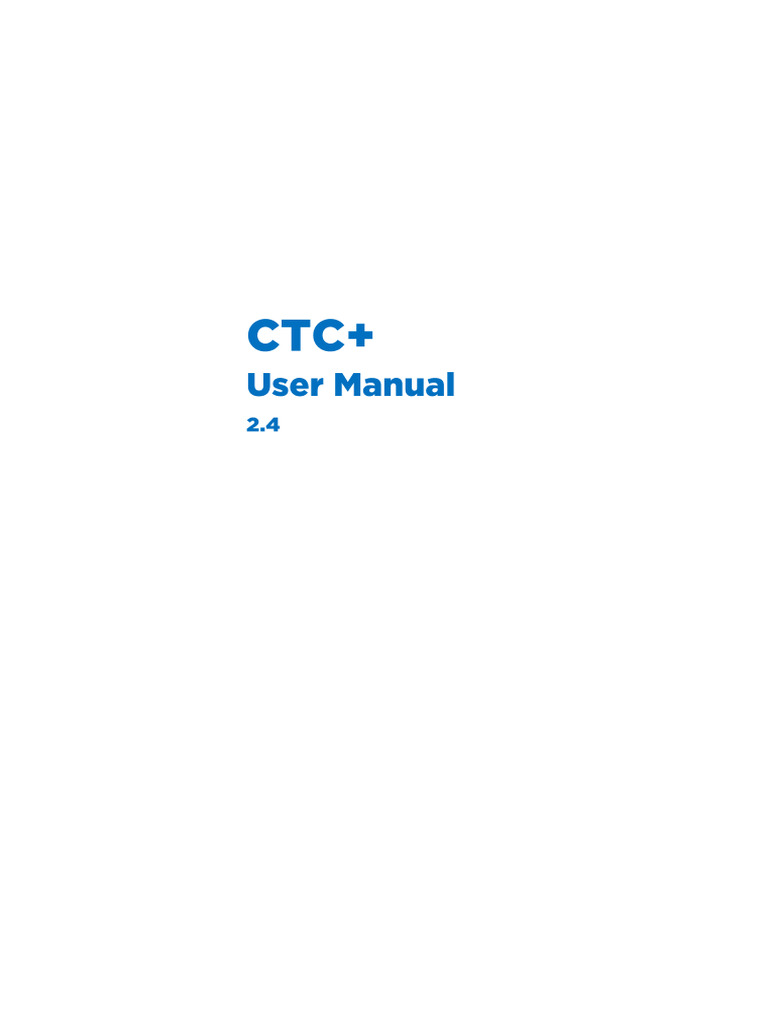 CTC+ 2.4 Operating Manual EN | PDF | Microsoft Windows | Computer Science