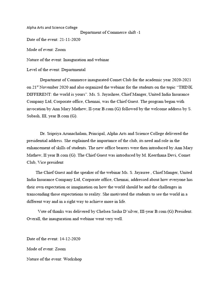 Comet Club Overall Report | PDF | Social Science