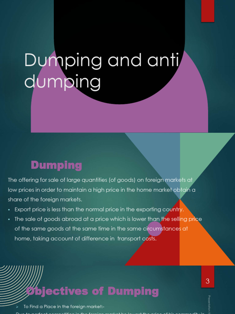 Dumping and Anti Dumping | PDF | Dumping (Pricing Policy) | Economies