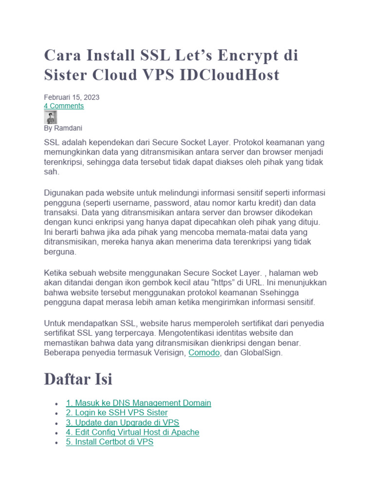 Cara Install SSL Let | PDF