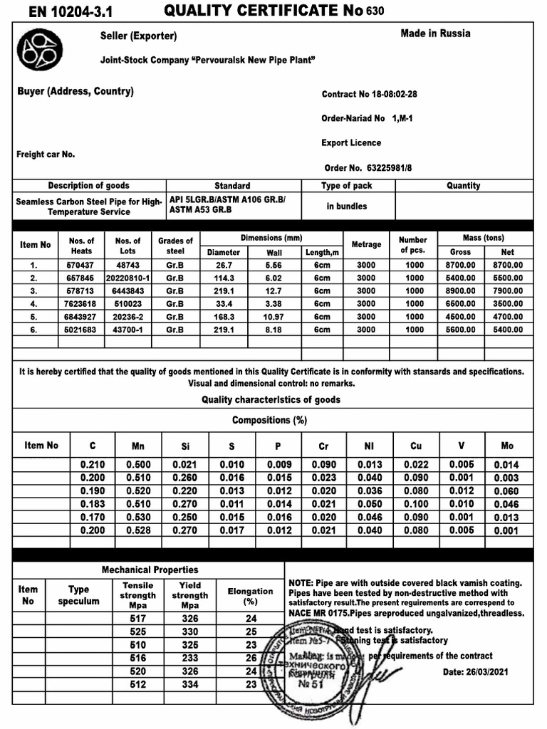 Qualiity Cert - Created 001 | PDF | Metals | Building Engineering