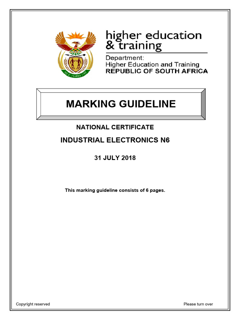 N6 Industrial Electronics August 2018 Memorandum | PDF