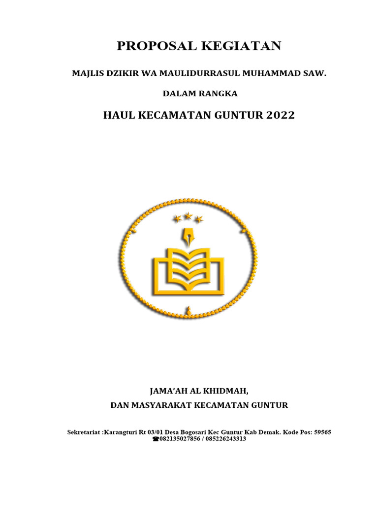 Proposal Kegiatan Haul Guntur 2019 | PDF