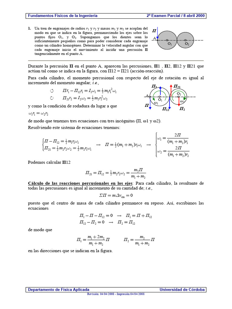 Ejercicios Uco | PDF | Engranaje | Oscilación